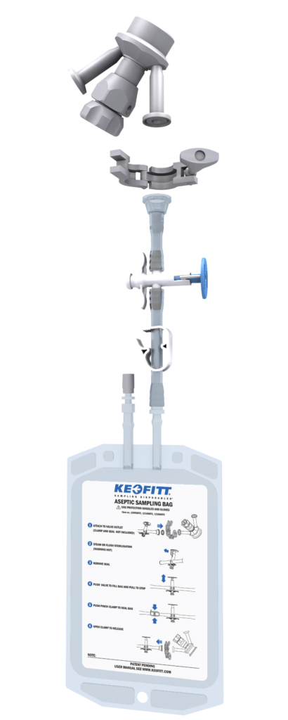 Keofitt Aseptic Sampling Bag 50 Pack 2000mL for Mini Tri-Clamp – CL ...